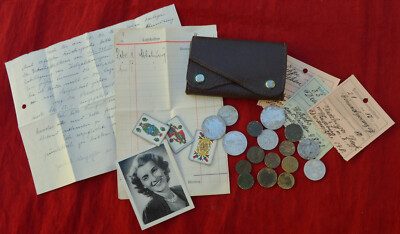 GERMAN WWII WEHRMACHT SOLDIER RARE LEATHER WALLET + CONTENTS LOT | eBay