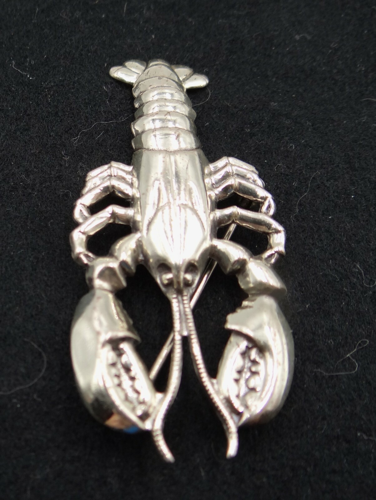 BEAU Lobster Pin Back Brooch 925 Sterling Silver App… - Gem