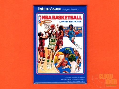 Mattel Intellivision NBA Basketball box art 2x3" fridge/locker magnet ...