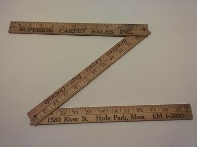 Vtg Tri-Fold Folding Wood Advertising Ruler Yardstick 36 inch. Hyde ...
