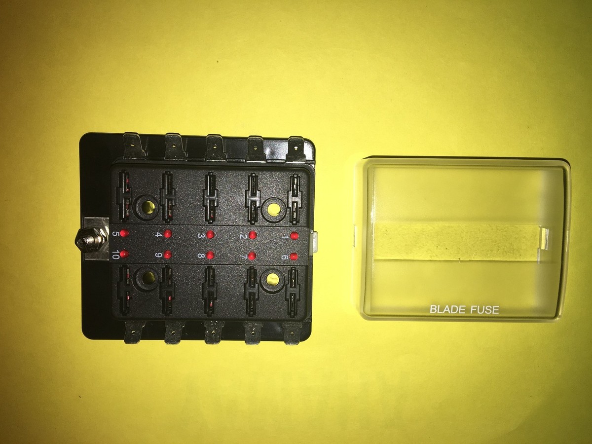 Fuse Blocks 12 Volt Automotive JTron 10-Way Fuse Block Box - Waterproof ...