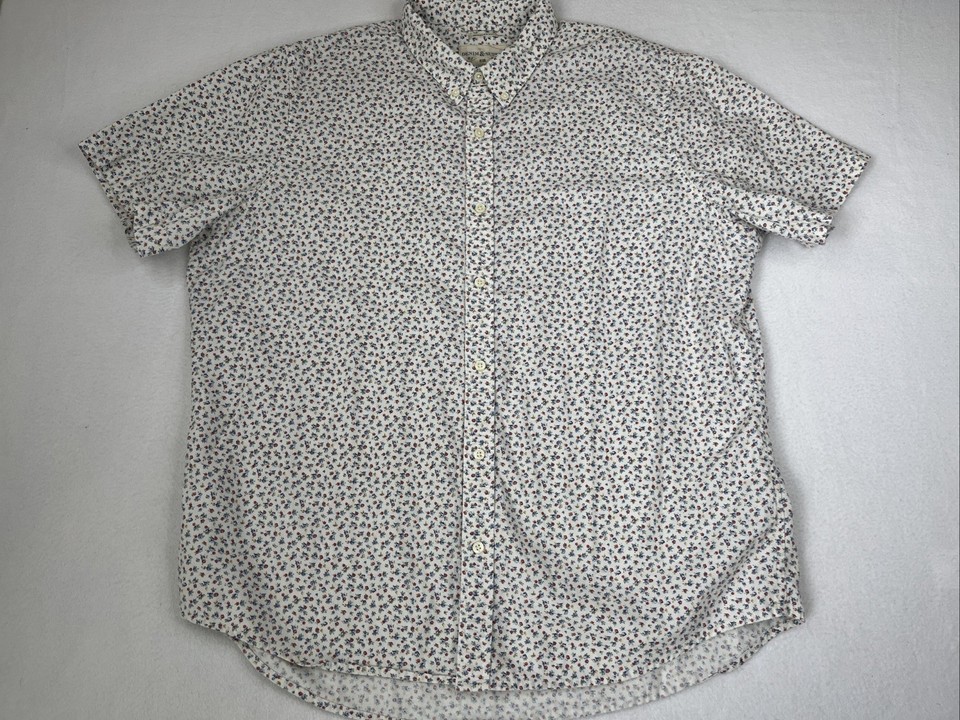 Denim Supply Ralph Lauren Shirt Mens XXL Red White Blue Roses Flower ...