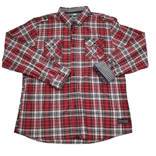 Sovereign Code Shirt Mens XXL Red Plaid Button Down Long Sleeve Casual ...