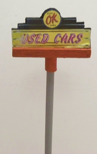 1/24, 1/32 Scale Diorama Vintage OK Used Cars 2-Sided Neon Looking Sign ...