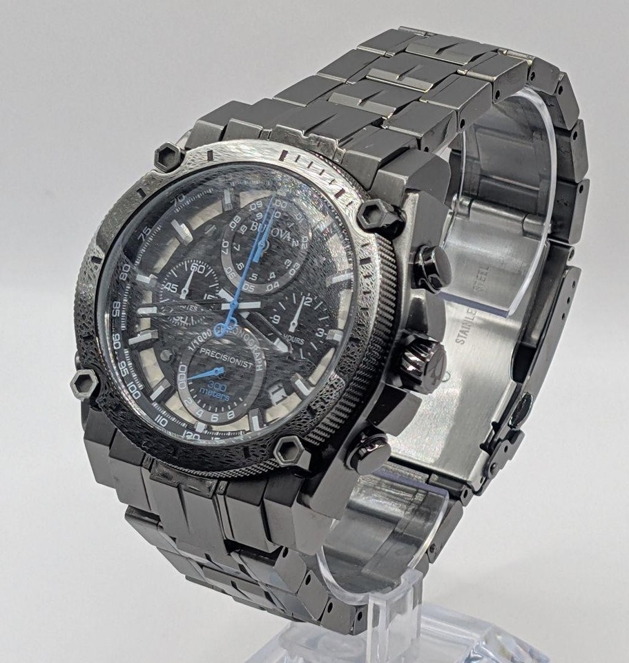 Bulova Precisionist 98B229 Men's Chronograph Watch Tested Rare Gray ...