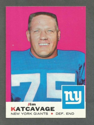 1969 Topps Football Jim Katcavage #84 New York Giants Dayton College NM ...