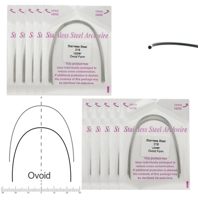 100pcs Dental Orthodontic Arch Wire Stainless Steel Ovoid Form ...