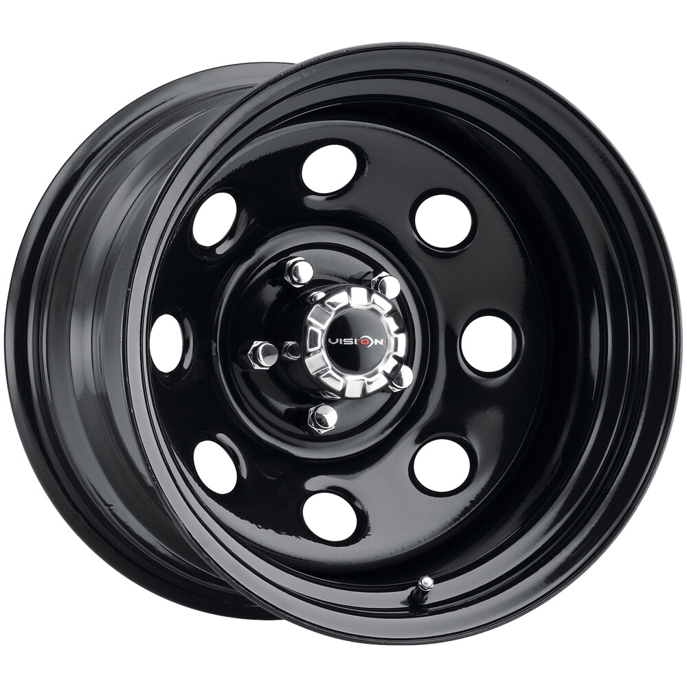 Vision 85 Soft 8 15x7 5x4.75" -6mm Gloss Black Wheel Rim 15" Inch | eBay