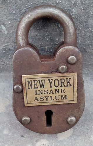 Reproduction New York Insane Asylum Working Cast Iron Lock Padlock With ...