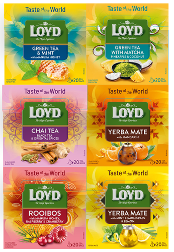 LOYD TASTE OF THE WORLD - 20 PYRAMID BAGS - YERBA CHAI MANUKA ROOIBOS ...