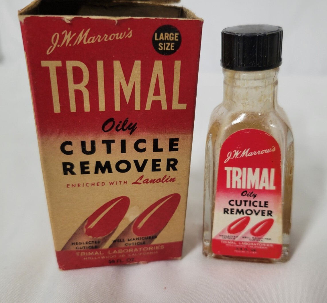 Vintage Trimal Cuticle Remover Liquid Bottle Vanity Decor Beauty Nails ...