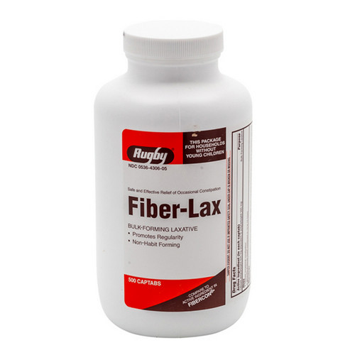 Fiber-Lax Polycarbo 500 mg 500 Cap Tabs By Rugby | eBay
