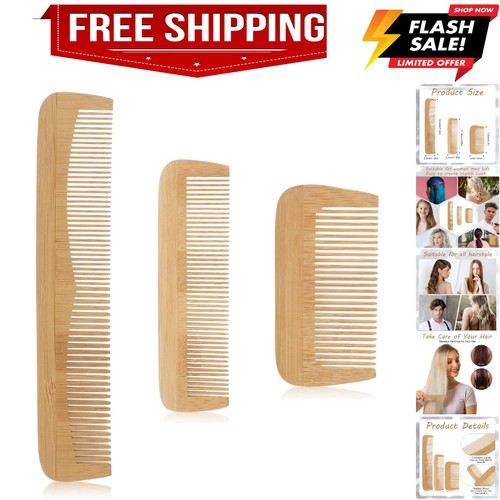 3 Pcs Wooden Comb, Fine Tooth Combs for Women, Anti-Static Wood Combs ...