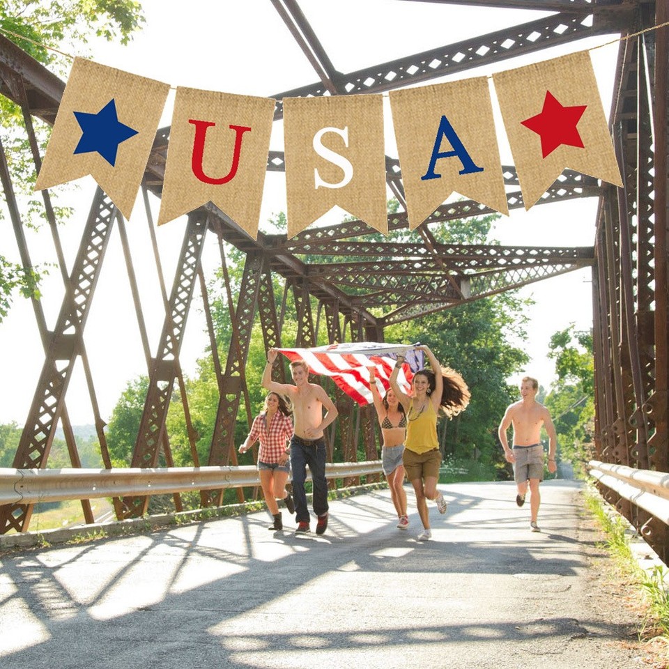 2 Banner Patriotic American Decorations for Party Flag Wall | eBay ...