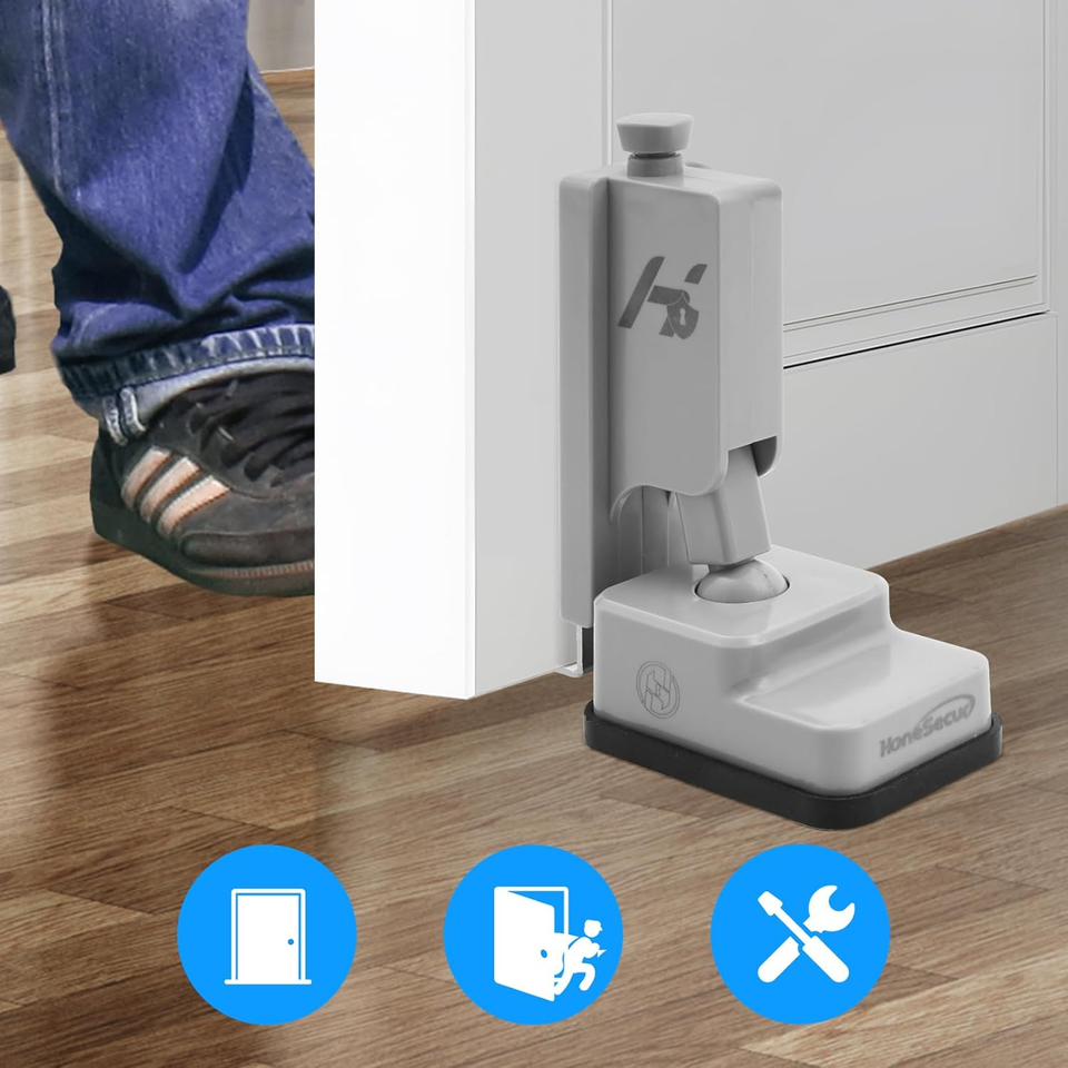 Portable Security Door Jammer Door Stopper, Door Security Lock for ...