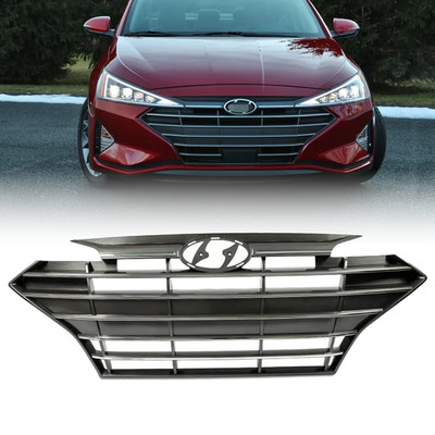 For 2019 2020 Hyundai Elantra Front Upper Bumper Grille Chrome Trim ...