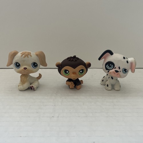 Littlest Pet Shop Lot Black & White Dalmatian Golden Retriever Dog ...