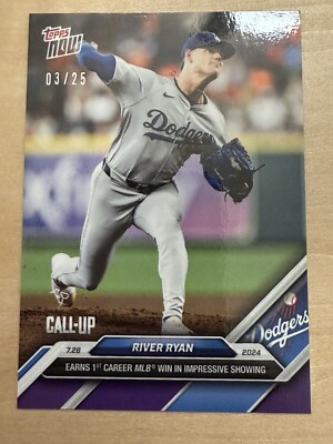 2024 MLB Topps NOW 483 RIVER RYAN LA DODGERS ROOKIE CALLUP RC PURPLE ...