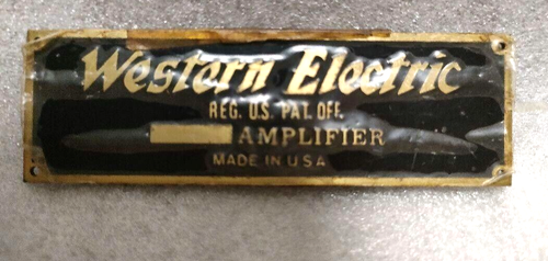 Western Electric Nameplate Amplifier Made IN USA Rare | eBay