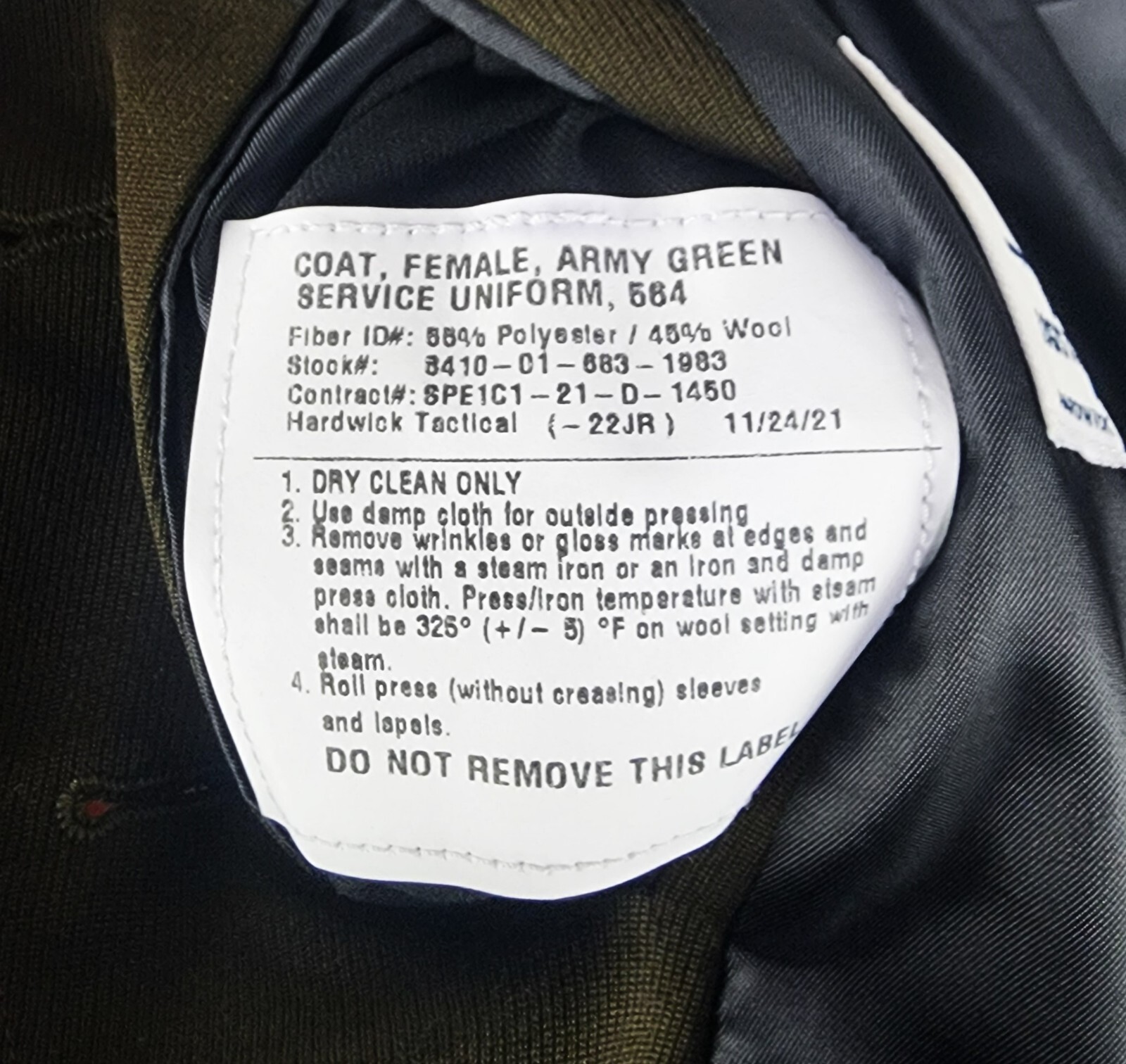 US Army AGSU Olive Green Service Coat Women's Size 22 JR New | eBay