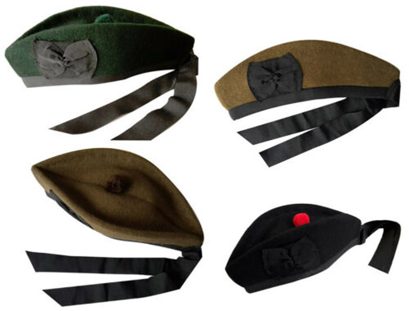 Black Watch Glengarry Hat, Scottish Tam, Pipe Band Hat, Green Wool Tam ...