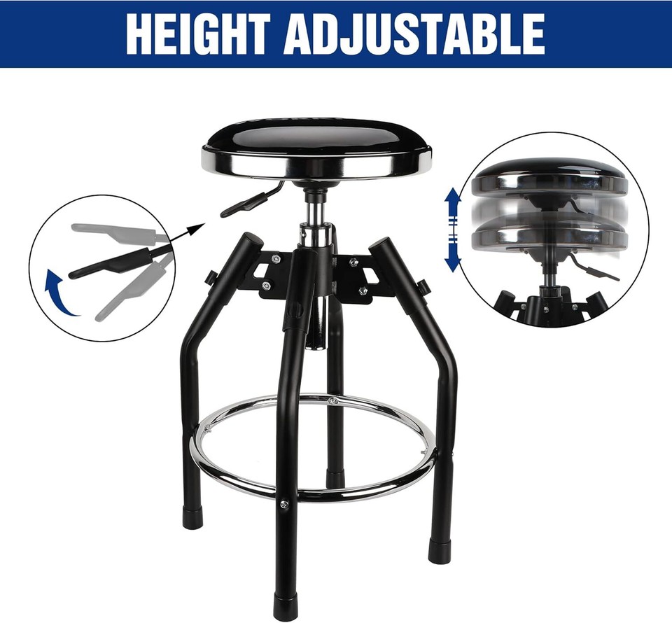 WORKPRO 60" Adjustable Workbench 29in to 33.86in Shop Stool Garage Bar ...