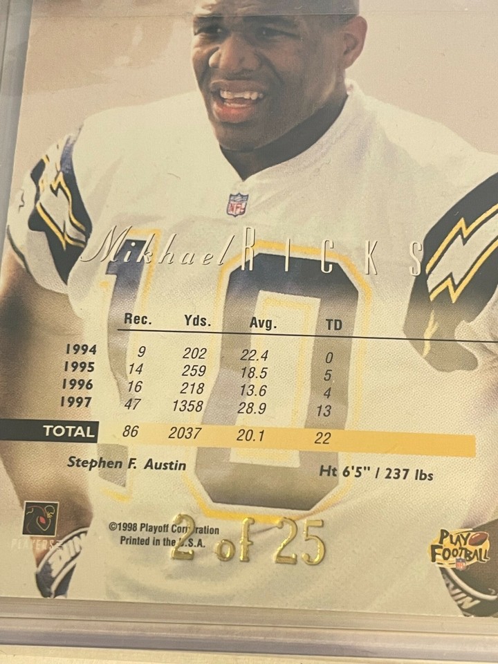 1998 Absolute PRESTIGE SSD Hobby GOLD #184 Mikhael Ricks 2 OF 25 2/25 ...