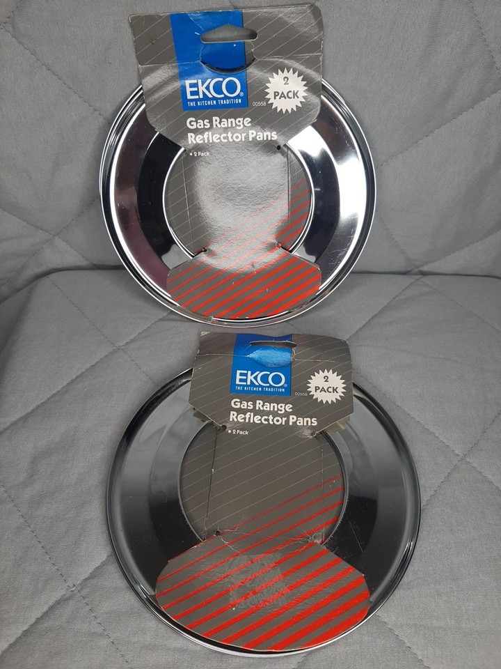 Set Of 4 Vintage ECKO Reflector Drip Pans Chrome Stainless Gas Range 7" Drop In | eBay