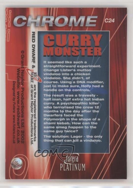 2002 Futera Platinum Red Dwarf Chrome Curry Monster #C24 0c41 | eBay