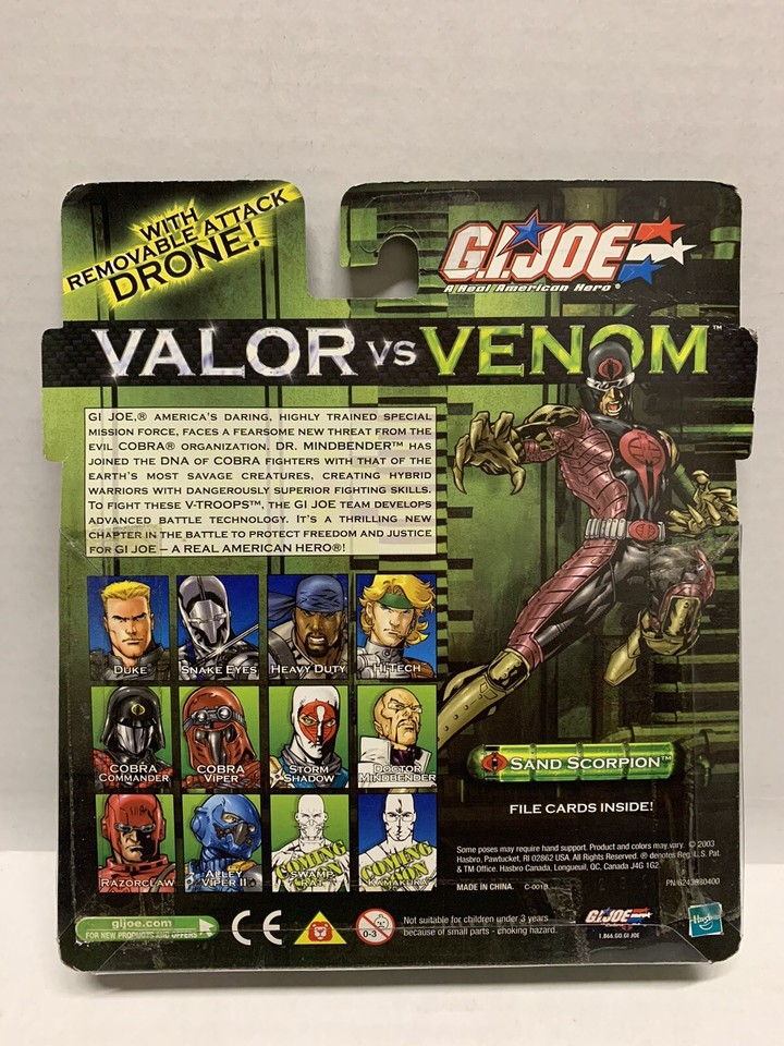 GI JOE VALOR vs VENOM Scarlett & Sand Scorpion Hasbro BRAND NEW | eBay