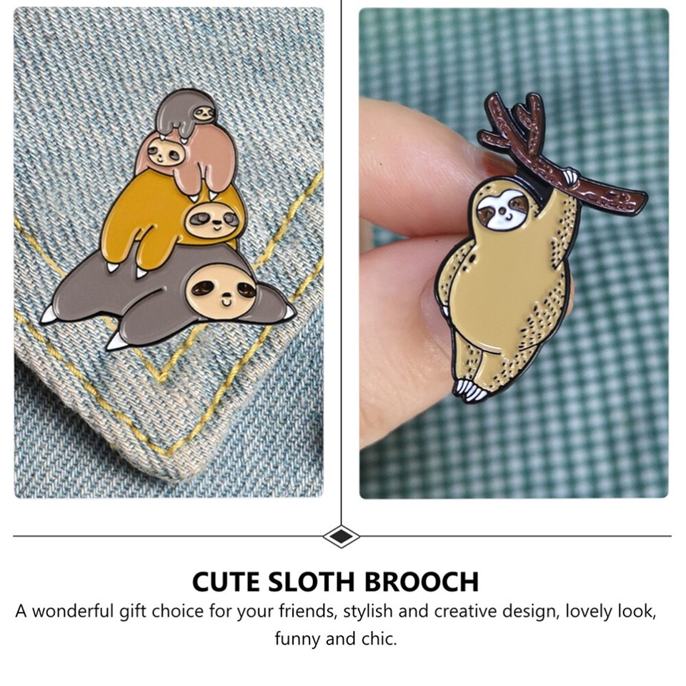 4pcs Creative Sloth Brooch Scarf Brooch Lovely Brooch Clothing ...