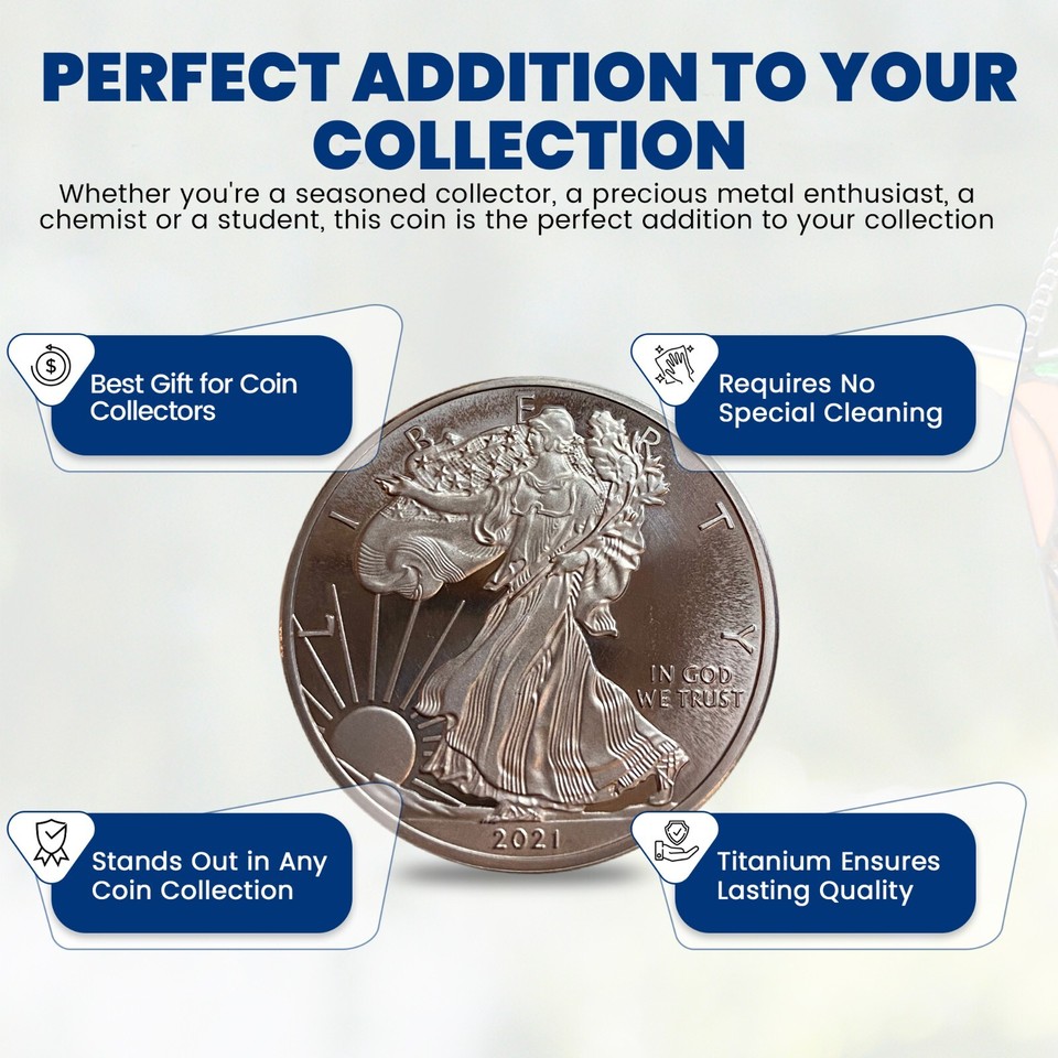 1 TROY OUNCE/OZ .999 Pure TITANIUM Metal Walking Liberty/Eagle Rounds ...