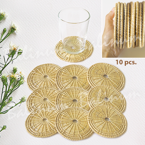 Thai Rattan Coasters Set 4/6/10 Woven Craft Placemat Dining Table Mat ...