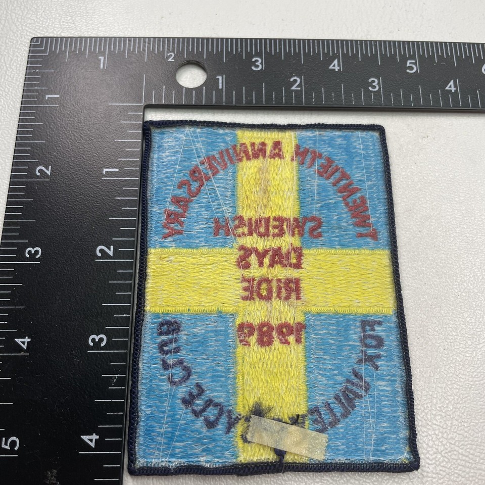 Vtg 1989 Fox Valley Bicycle Ride SWEDISH DAYS RIDE Bicycle Ride Patch ...