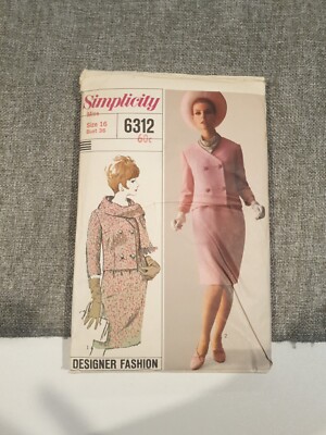 Simplicity Sewing Pattern #6312 Sz 16 Bust 36" Skirt Suit | eBay