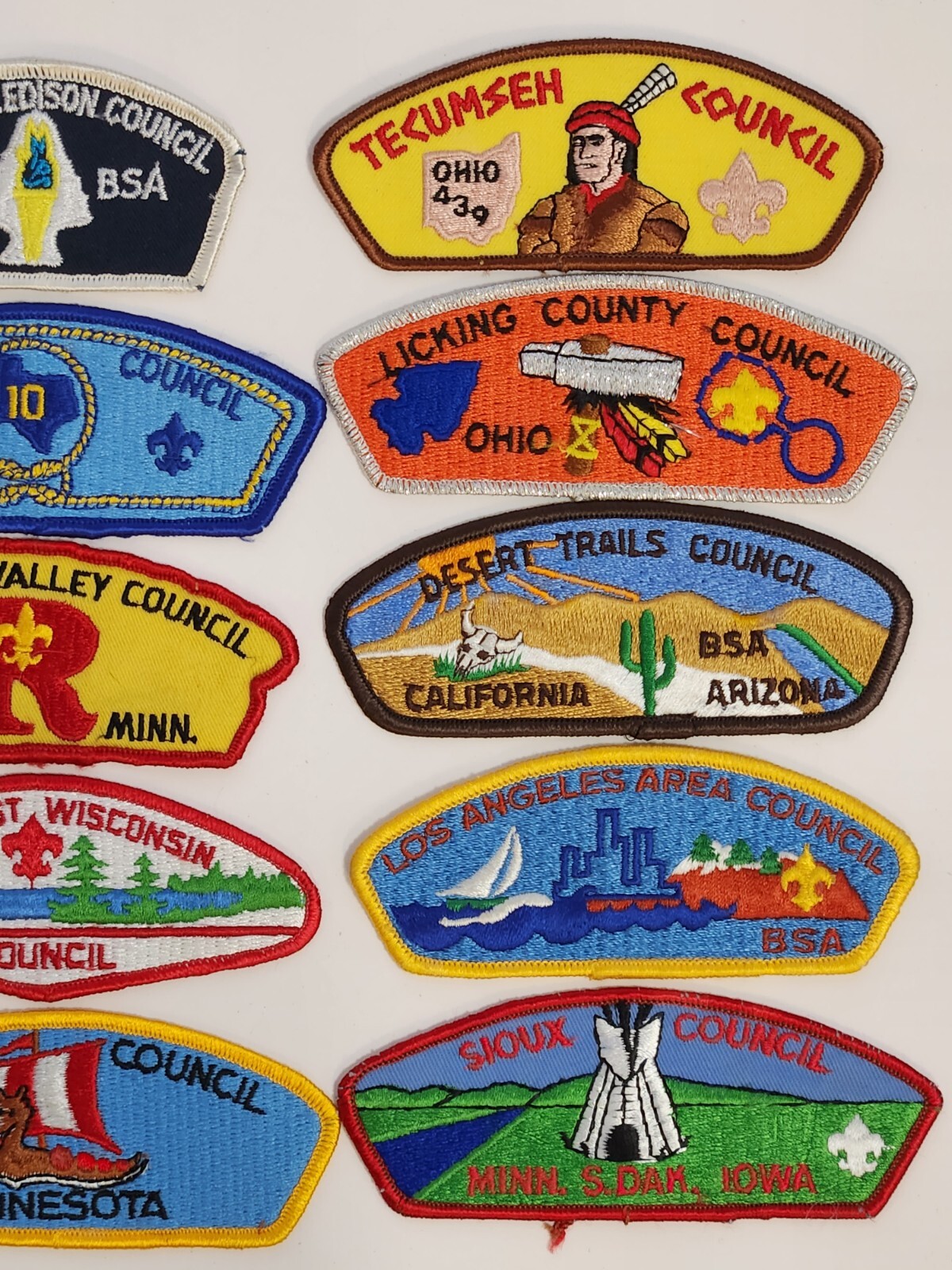 #6 vtg 70s BSA Shoulder Patch lot Aloha Council Texas Blackfoot Viking ...