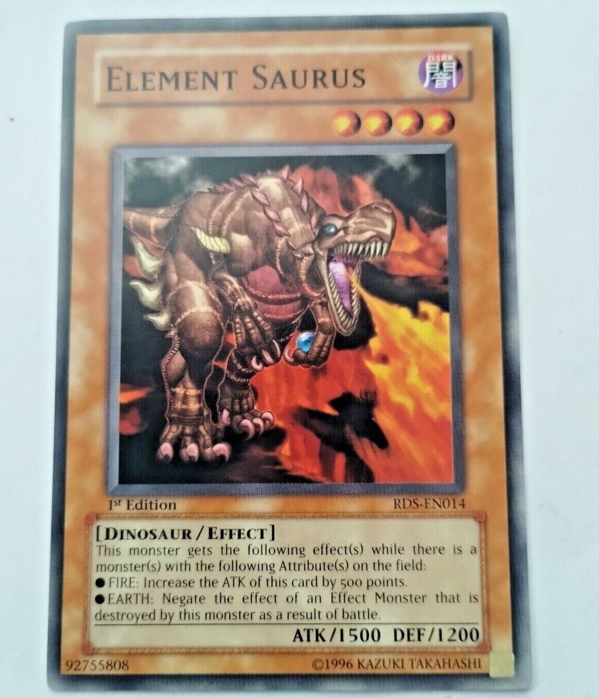 Yu-Gi-Oh! Element Saurus Rise of Destiny RDS-EN014 1st Edition ...