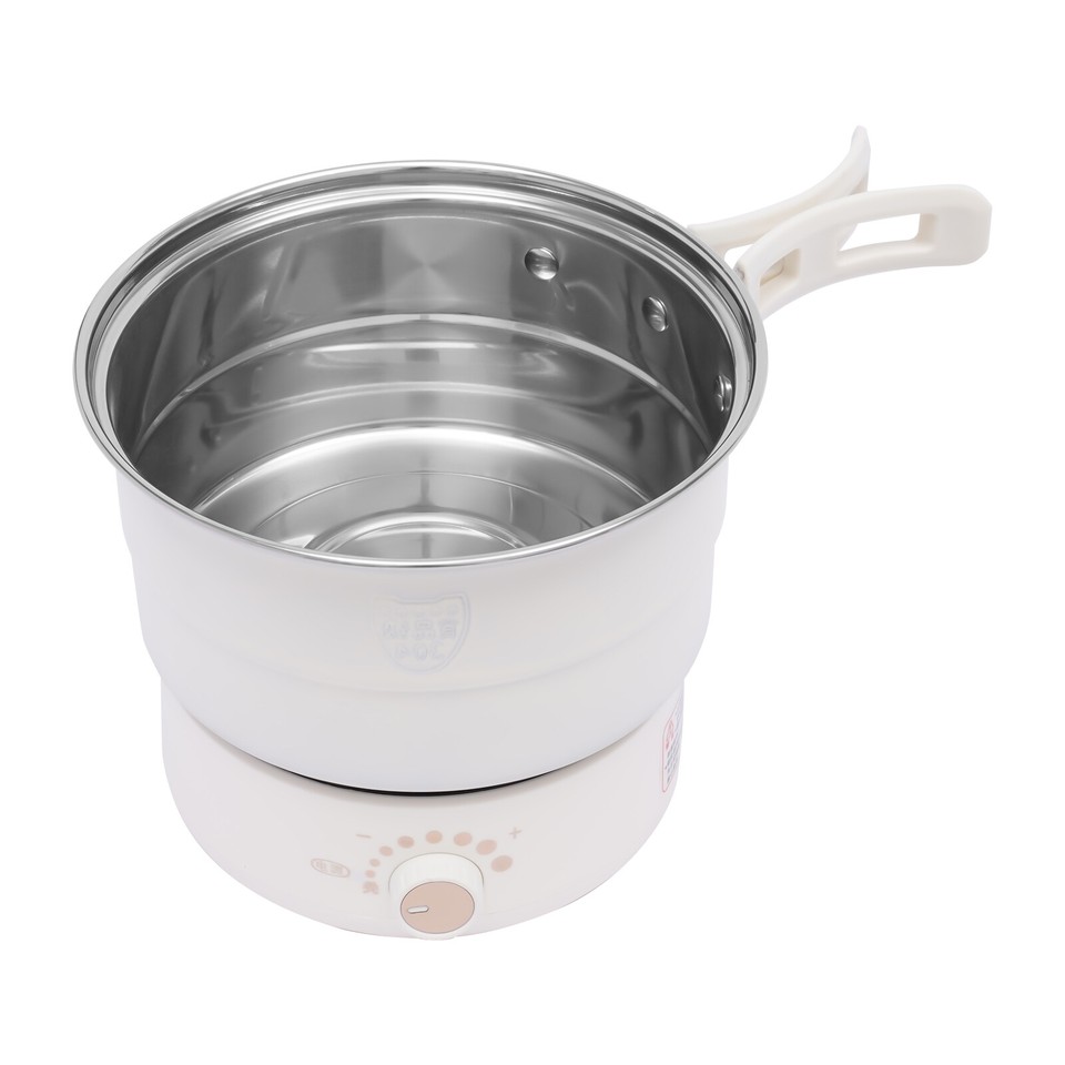 500W 1.6L Mini Hot Pot Multifunction Split Electric Cooker with Steamer ...