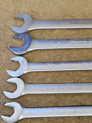 9 Proto Anti-Slip Combination Wrench Set 1" 7/8 13/16 3/4 11/16 5/8 9/ ...