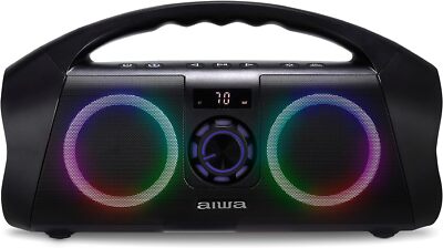 AIWA Portable Boombox - Waterproof Bluetooth Speaker AI7002 - Black | eBay