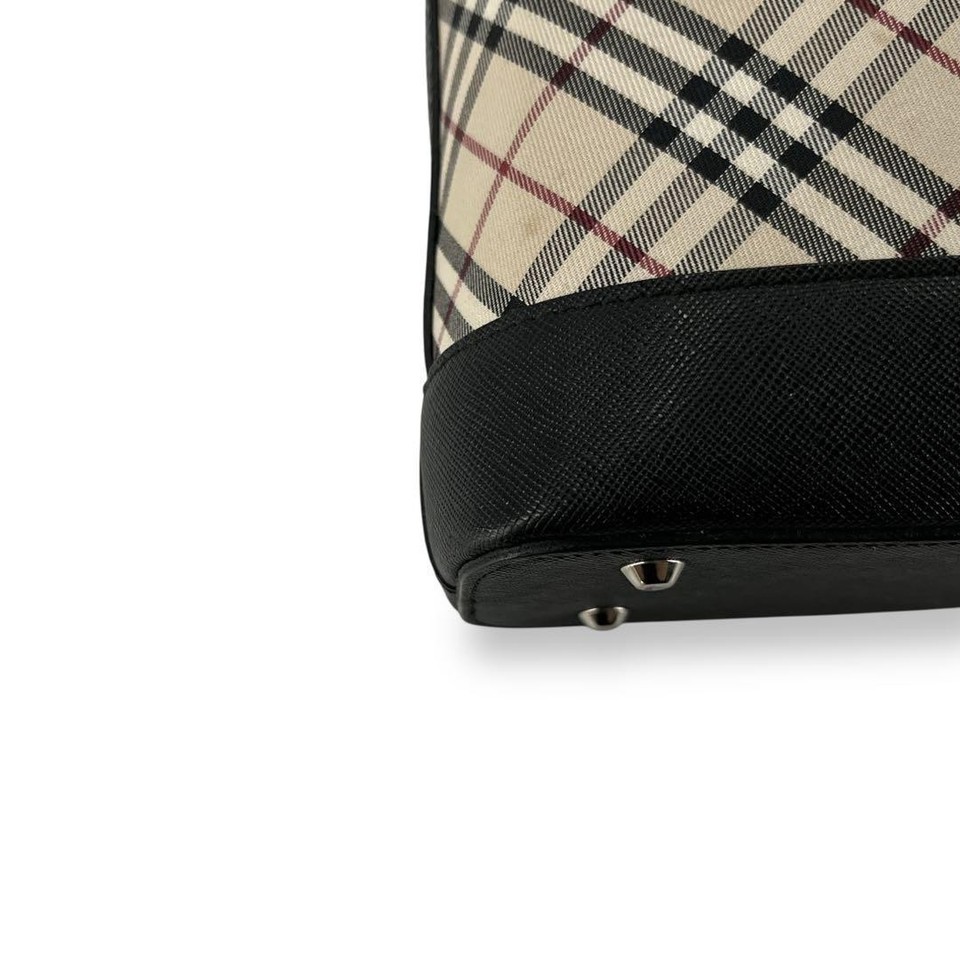 Burberry Mini Tote Bag Nova Check Nylon Leather Logo Used | eBay