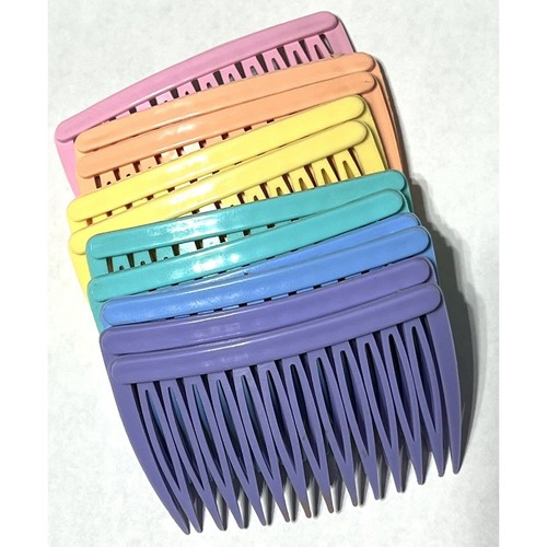 Vintage Lot Goody Hair Side Combs Pastels Peach Blue Pink Yellow Pull ...