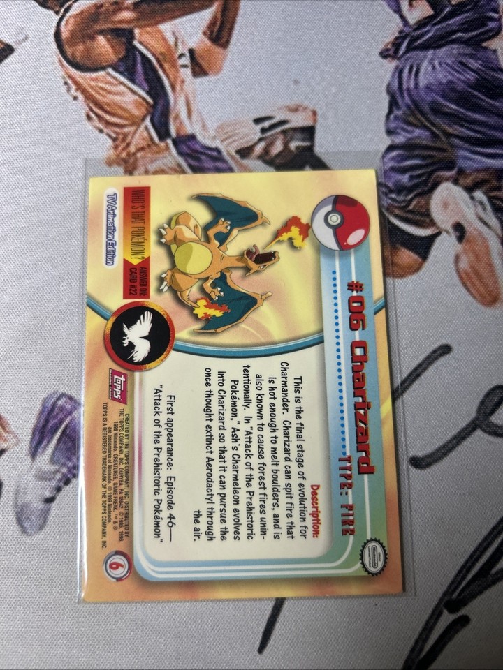 Pokémon Topps Series 1 1998 #06 Charizard 1st Print Blue Logo | eBay