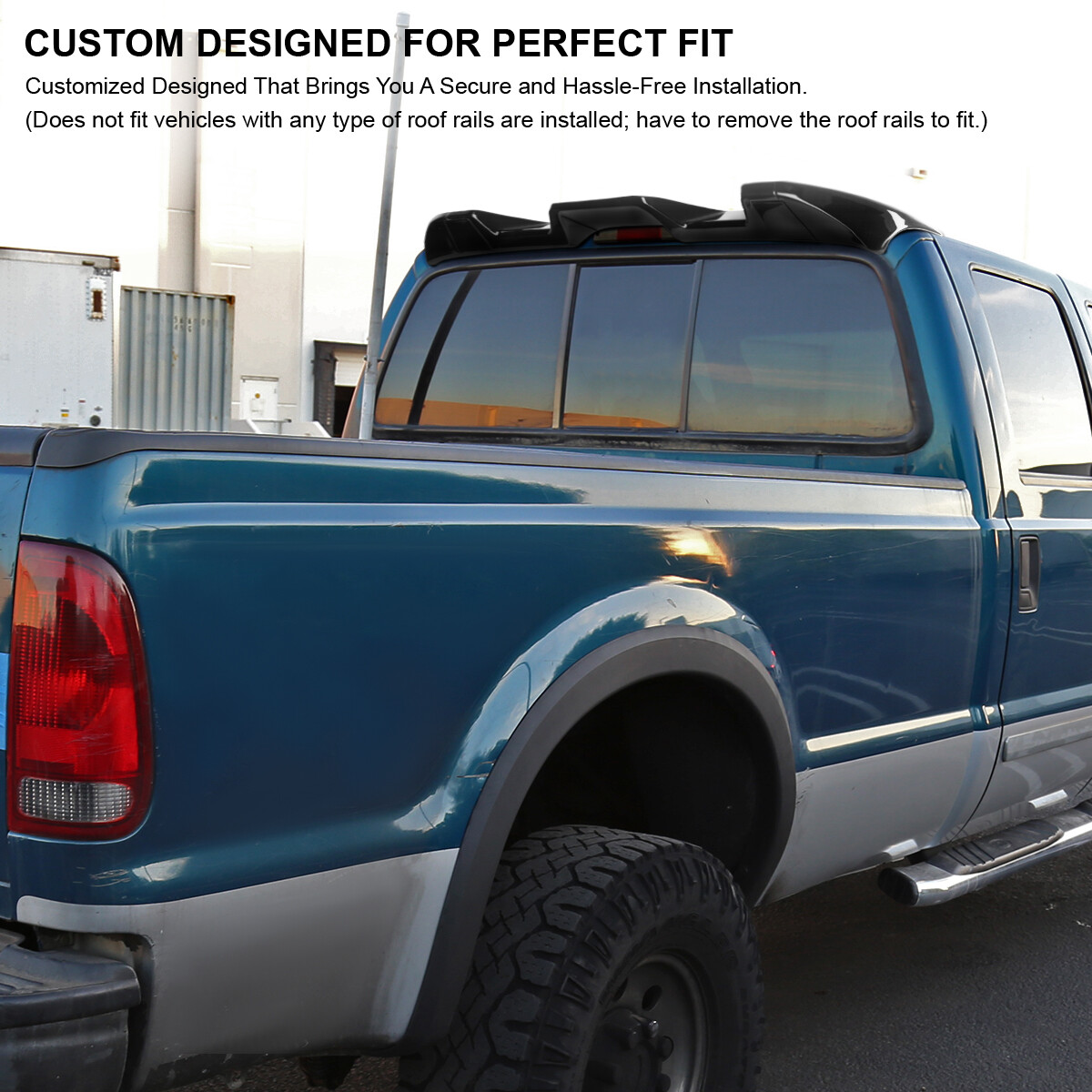 Fits 2011-2016 Ford F250 F350 F450 Gloss Black Rear Window Roof Spoiler ...