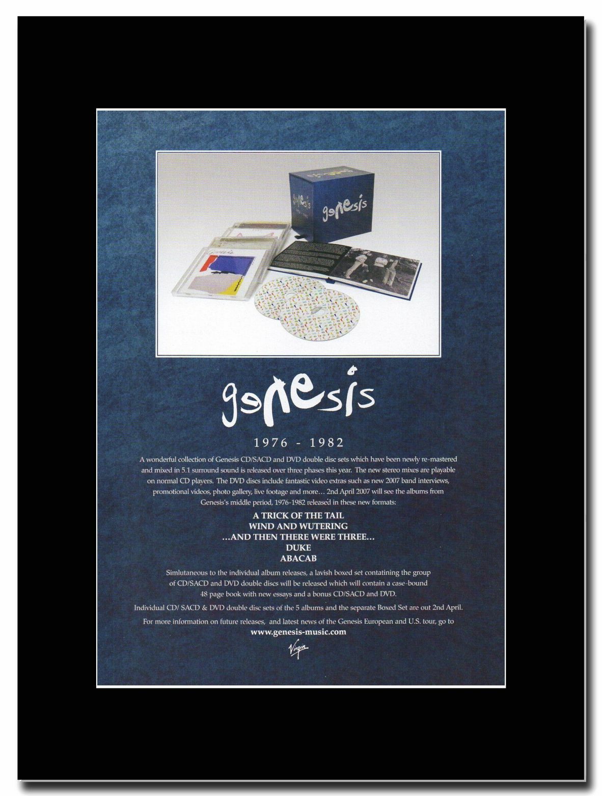 Genesis - Genesis 1976 - 1982 - Matted Mounted Magazine Artwork | eBay