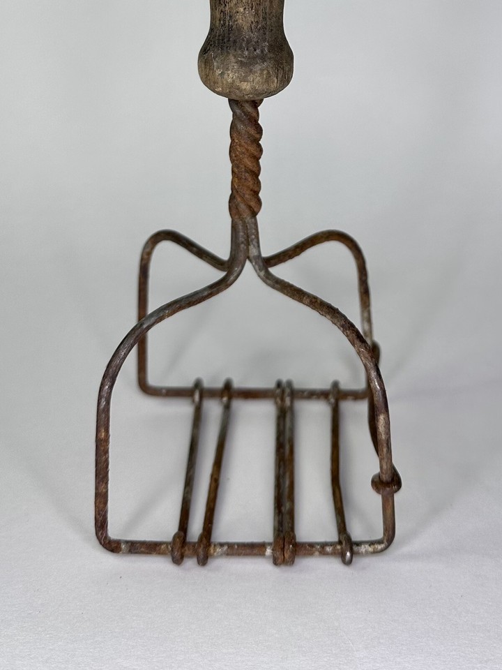 Primitive Antique Metal Potato Masher With Wood Handle | eBay