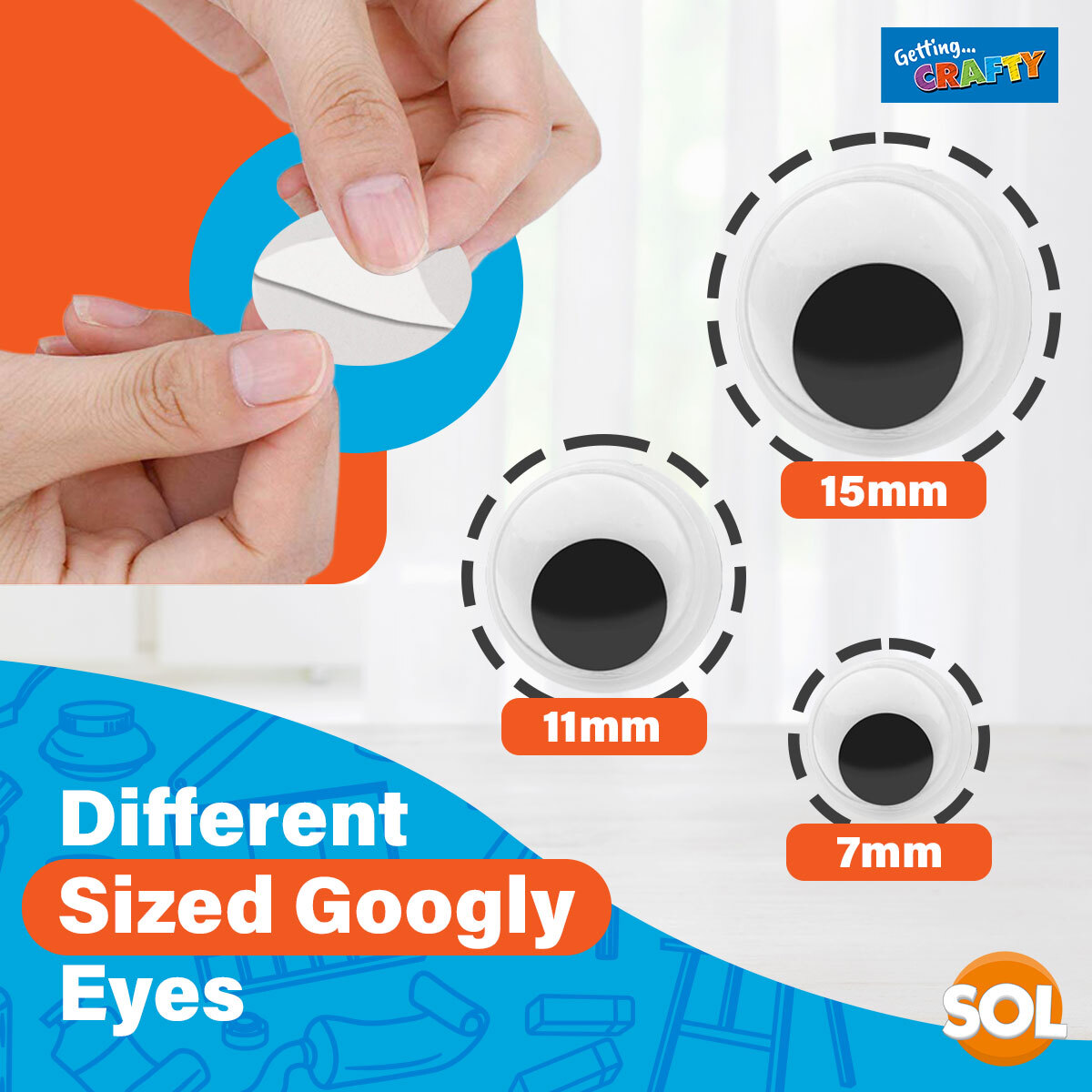 200-1200 Self Adhesive Googly Eyes Stick On Sticky Wobbly Wiggly Craft ...