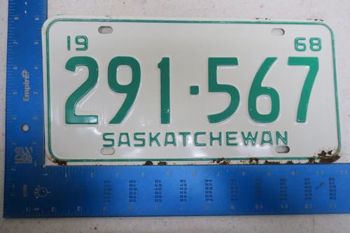 Saskatchewan LIcense Plate 1968 68 291-567 Tag Canada | eBay