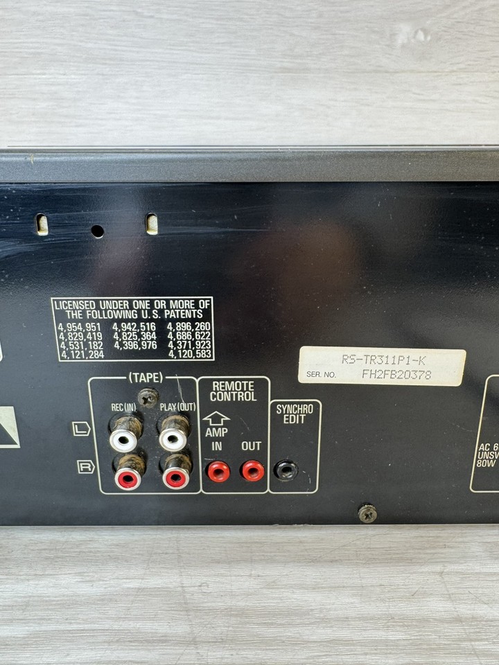 Technics Stereo Cassette Dual Tape Deck RS-TR311 Auto-Reverse Player ...