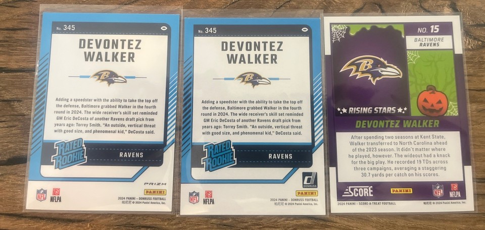 Devontez Walker 3 (RC) Lot! #345 (Base) #345 (Pink) #15 Baltimore ...